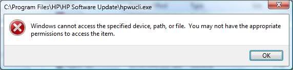 Error Windows Cannot Access The Specified Device Path Or File